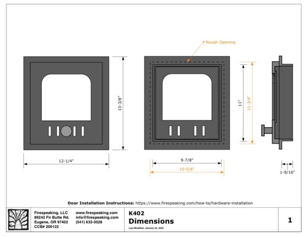 K402 Firebox Door - Firespeaking